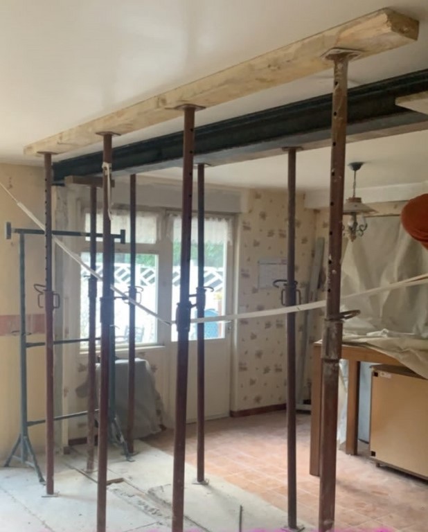 Ouverture mur porteur 95 pose poutres IPN